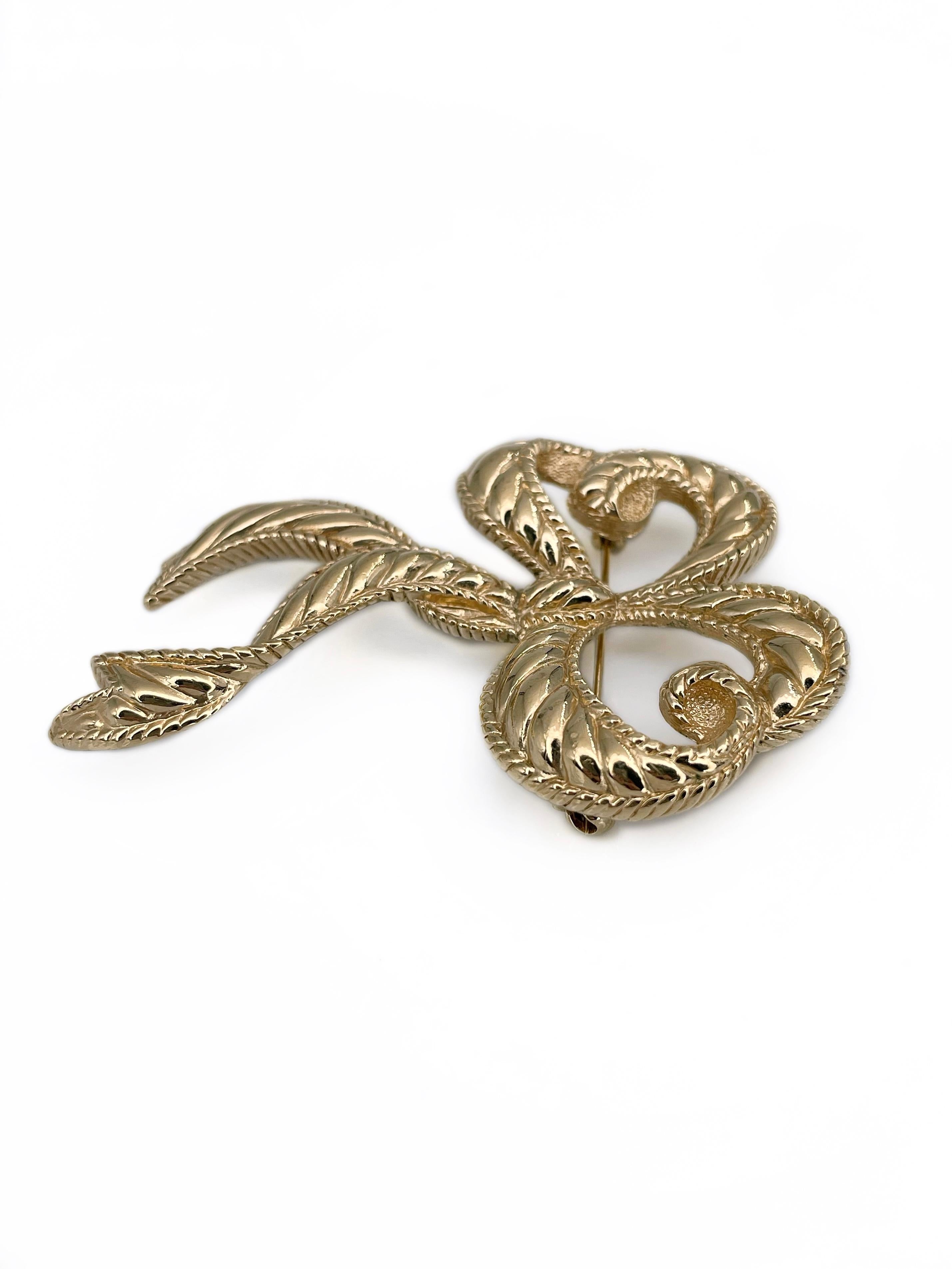1990s Vintage Christian Dior Gold Tone Bow Pin Brooch at 1stDibs | lis ...