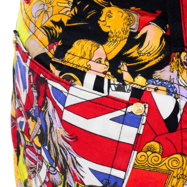 1990s Vintage Gianni Versace Jeans Couture Rock n Roll Royalty Pants ...