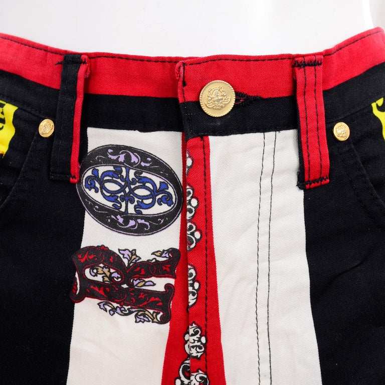 1990s Vintage Gianni Versace Jeans Couture Rock n Roll Royalty Pants ...