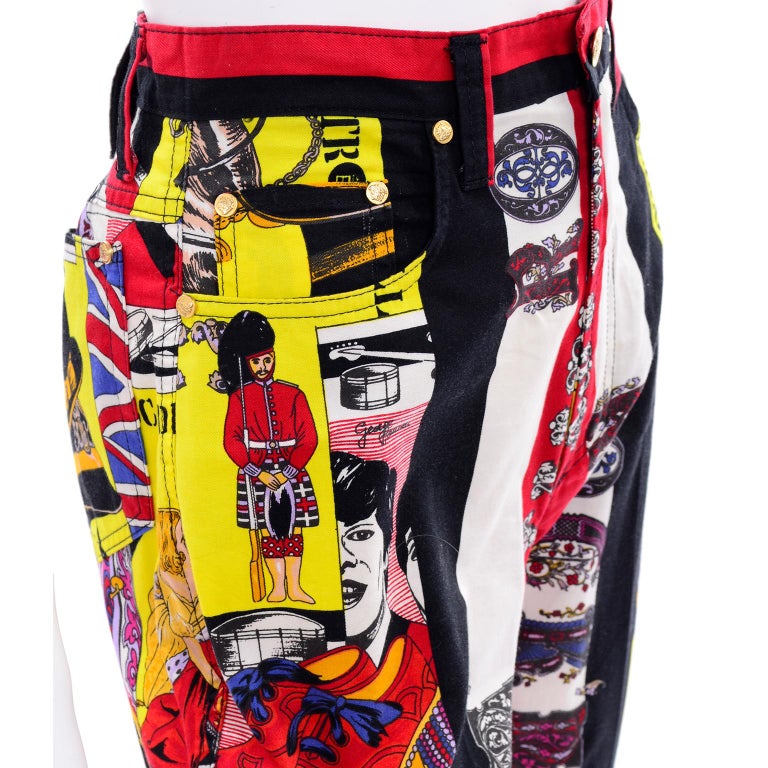 1990s Vintage Gianni Versace Jeans Couture Rock n Roll Royalty Pants ...
