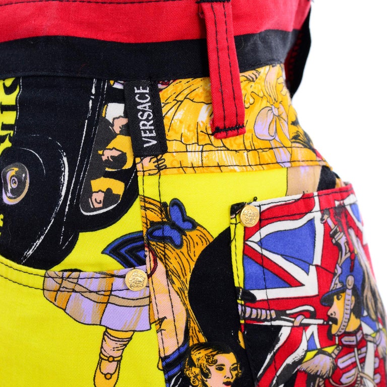 1990s Vintage Gianni Versace Jeans Couture Rock n Roll Royalty Pants ...