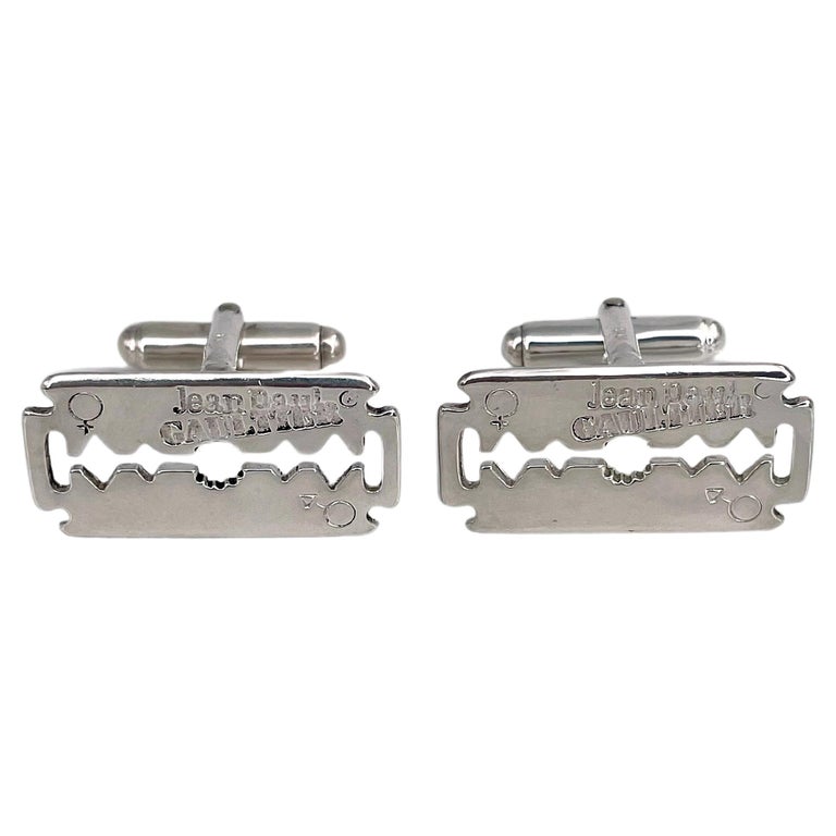 1990s Vintage Jean Paul Gaultier 925 Silver Razor Blade Cufflinks For ...