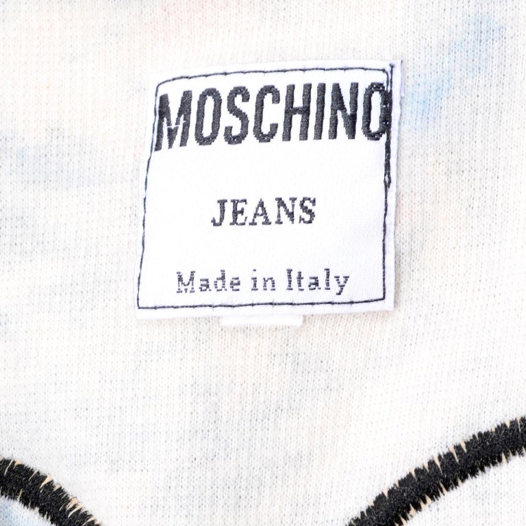 1990s Vintage Moschino Mixed Pattern Vest With Giant Heart and Black ...