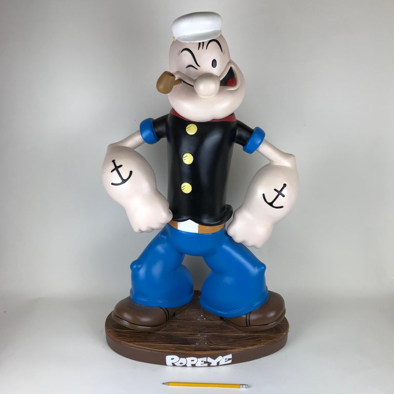 1990s Vintage Original Popeye the Sailor with Pipe Resin Sculpture Made ...