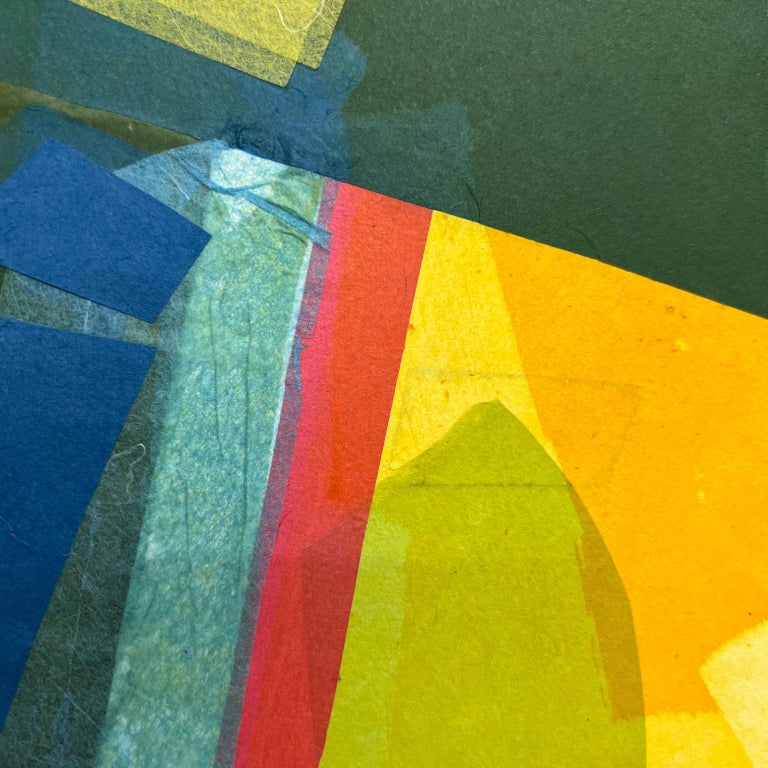 1990s, Vintage Vibrant Yellow Cubist Print Artwork For Sale at 1stDibs