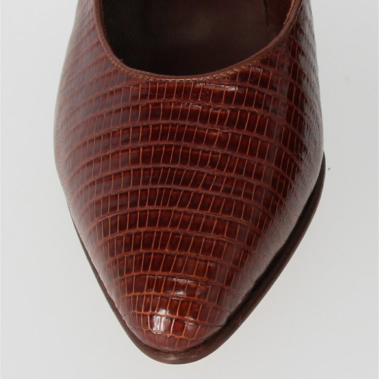 1990s William Vintage brown Tejus lizard skin shoes For Sale at 1stDibs