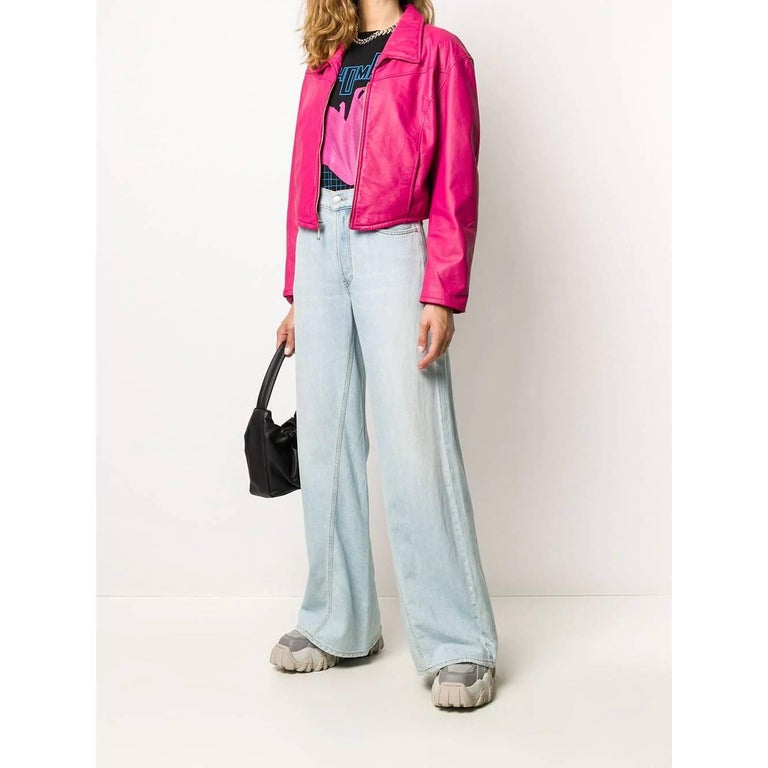 1990s Wilsons Fuchsia Leather Jacket For Sale at 1stDibs