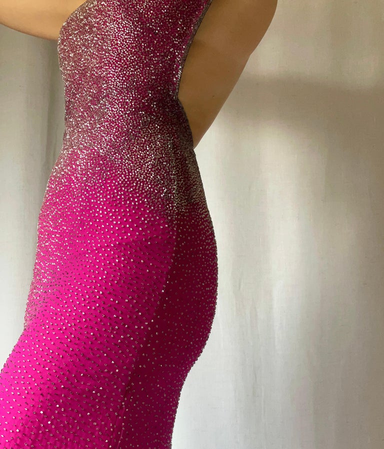1990s/Y2K Backless Beaded Gown For Sale at 1stDibs