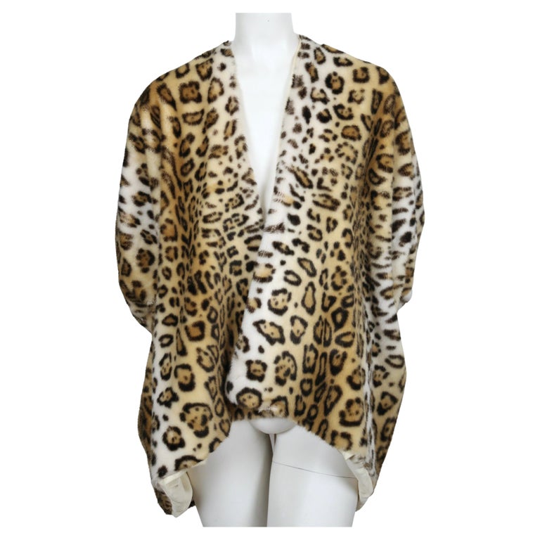 1991 DOLCE and GABBANA faux leopard fur draped RUNWAY coat at 1stDibs