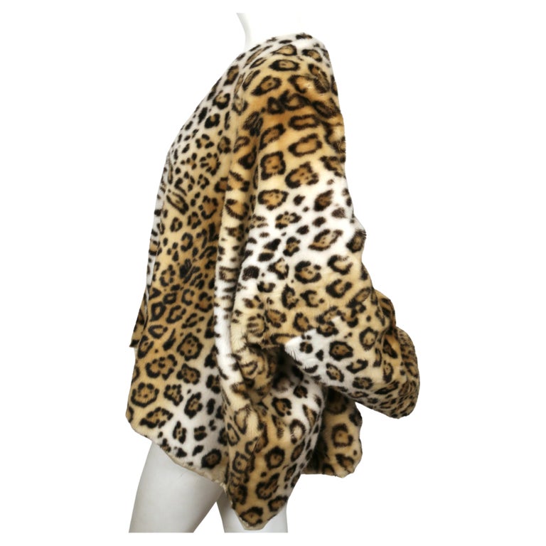 1991 DOLCE and GABBANA faux leopard fur draped RUNWAY coat at 1stDibs
