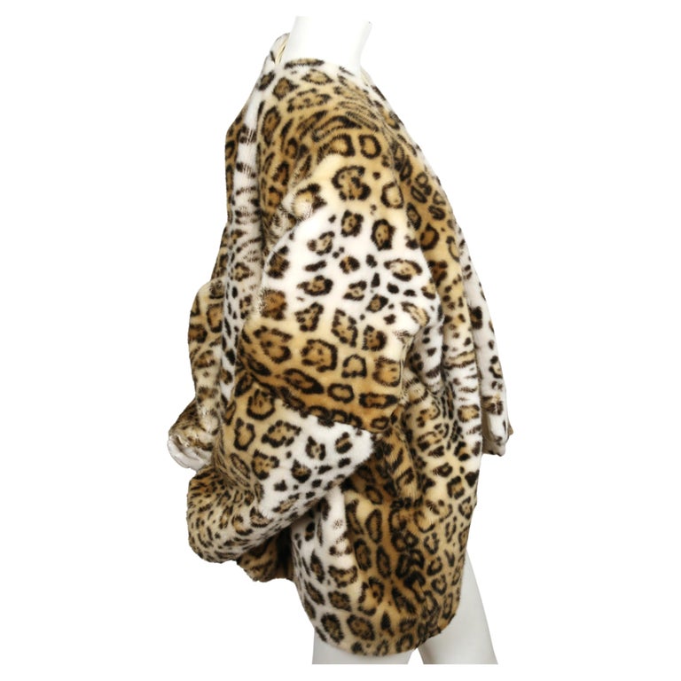 1991 DOLCE and GABBANA faux leopard fur draped RUNWAY coat at 1stDibs