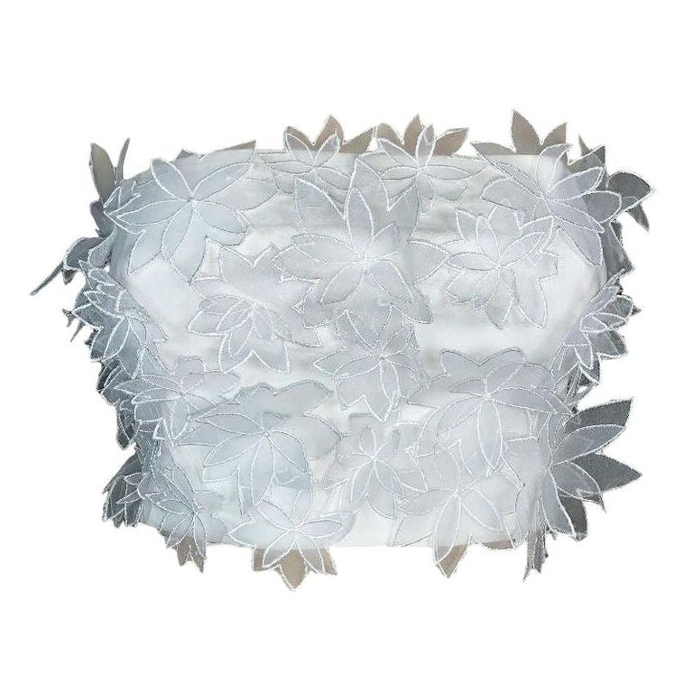S/S 1992 Dolce and Gabbana Runway White Flower Applique Crop Tube Top ...