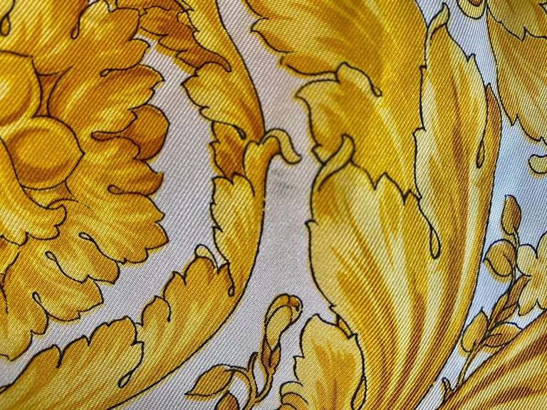 F/W 1991 Gianni Versace Couture Silk Baroque Style Gold Collared Shirt ...