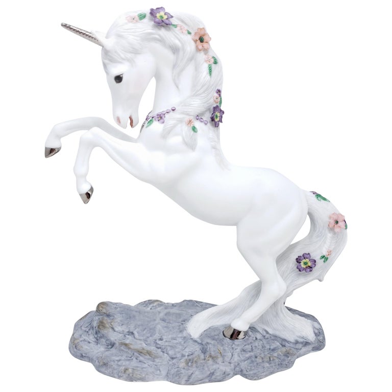 1991 Princeton Gallery Porcelain Rearing Unicorns "Love's Majesty" For ...