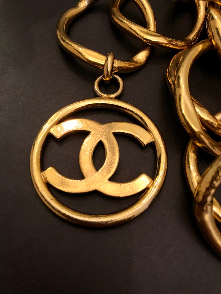 1991 SS Runway Vintage CHANEL Massive Gold Toned Chain Belt 5cm ...
