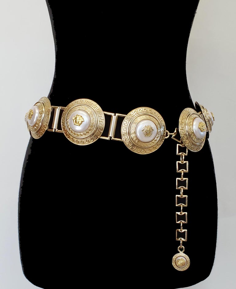 1991 Vintage Versace Atelier Chain Belt at 1stDibs | versace chain belt ...