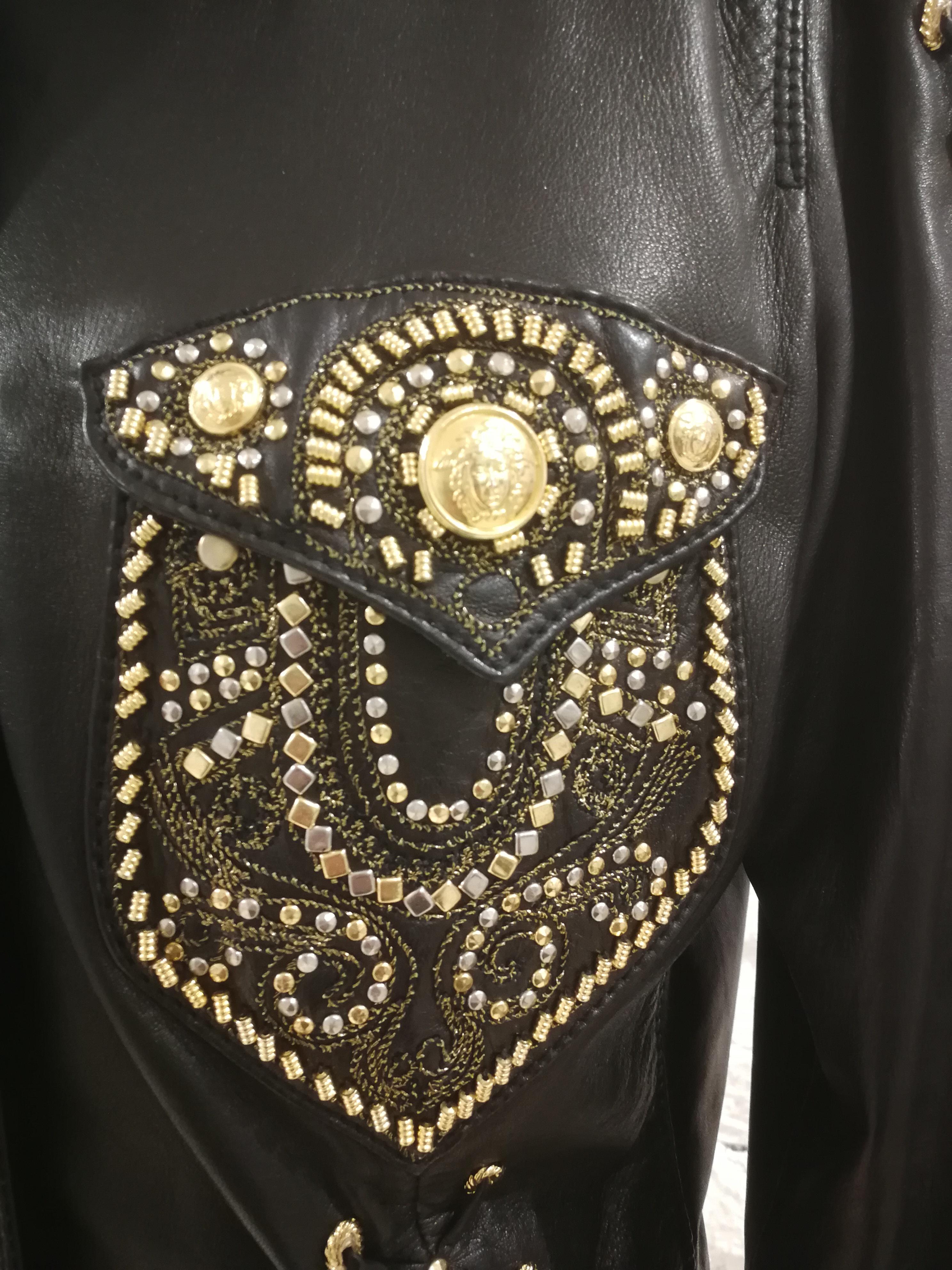 1992 1993 Gianni Versace Black Leather Jacket at 1stDibs | gianni ...