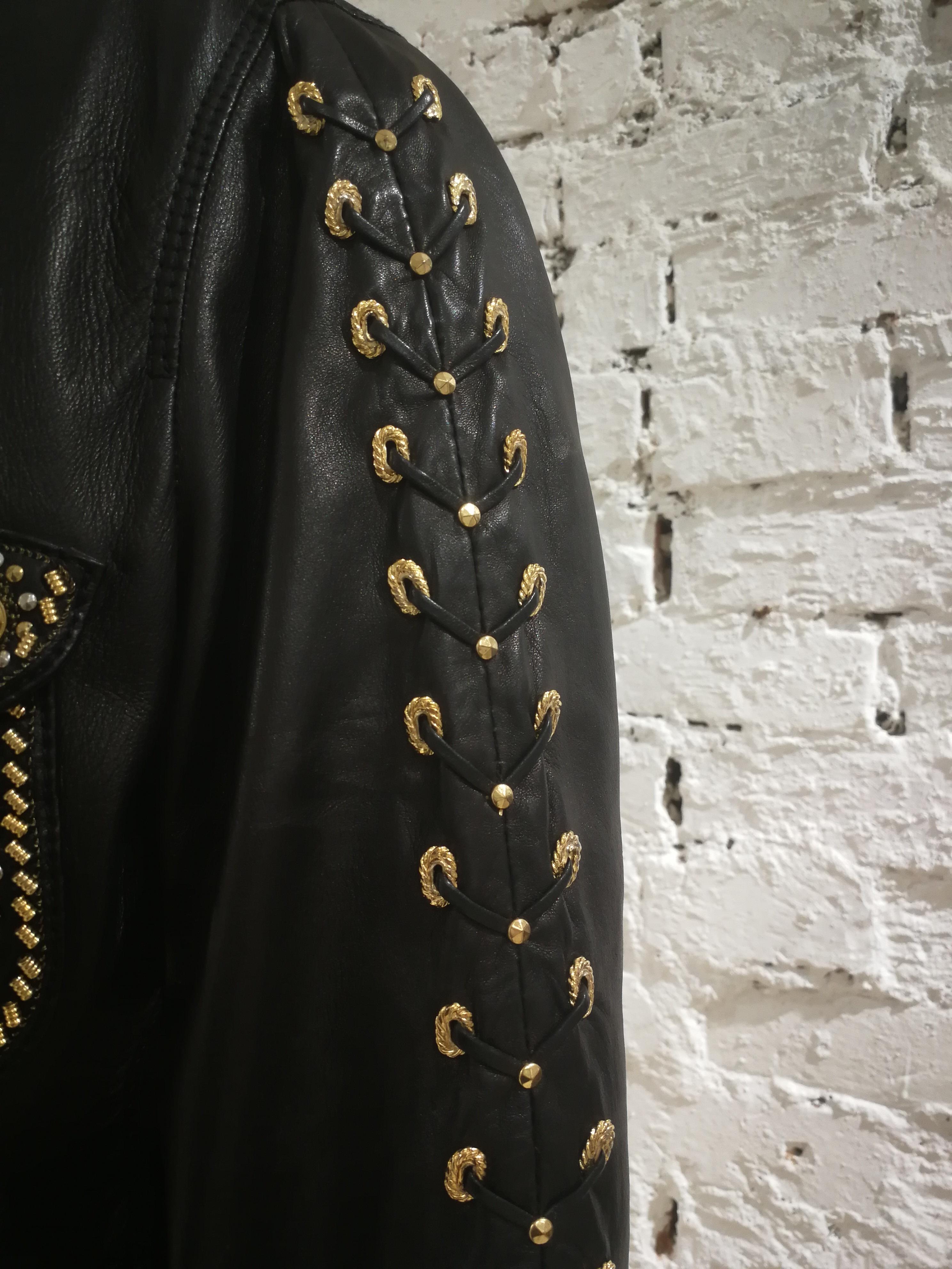1992 1993 Gianni Versace Black Leather Jacket at 1stDibs | gianni ...
