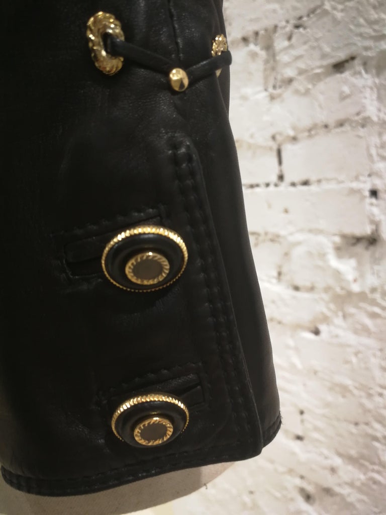 1992 1993 Gianni Versace Black Leather Jacket at 1stDibs | gianni ...