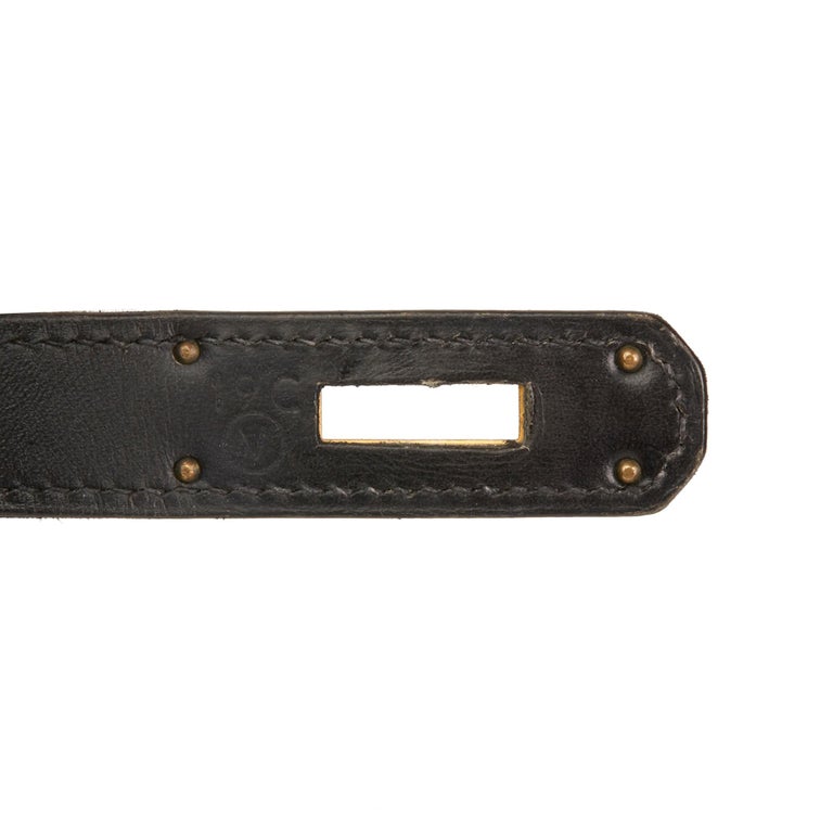 1992 Hermès Black Box Calf Leather Vintage Kelly 32cm at 1stDibs