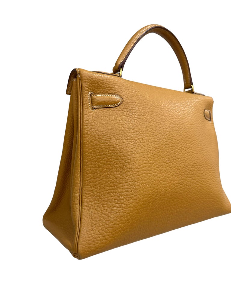 1993 Hermès Kelly 32 Fjord Jaune Ambre Top Handle Bag For Sale at 1stDibs