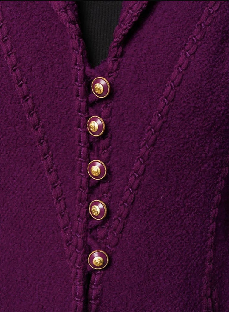 1993s Chanel Purple Tweed Boucle Jacket at 1stDibs
