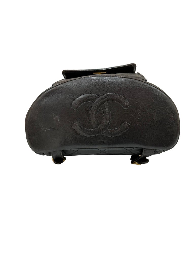1994 Chanel Duma Vintage Backpack Brown Leather For Sale at 1stDibs
