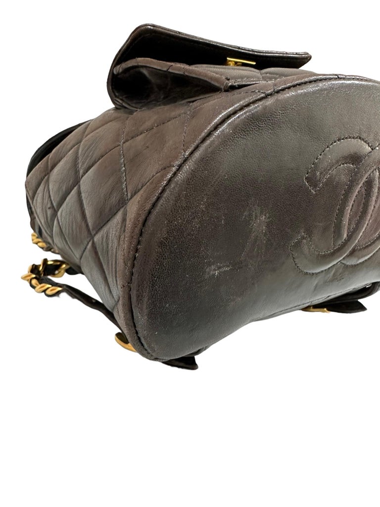 1994 Chanel Duma Vintage Backpack Brown Leather For Sale at 1stDibs