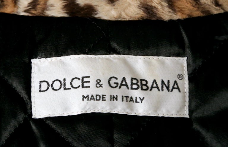 1994 DOLCE and GABBANA faux leopard fur RUNWAY coat For Sale at 1stDibs