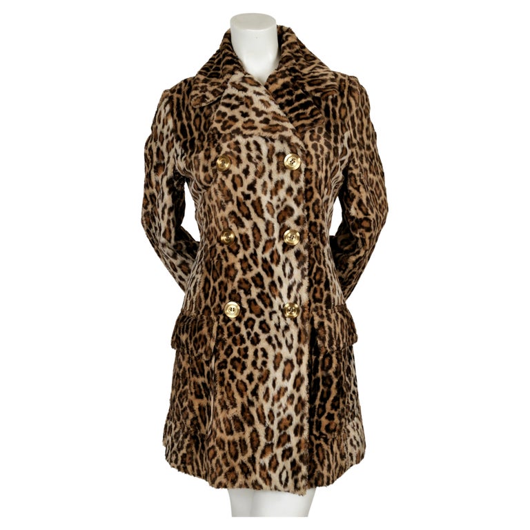 1994 DOLCE and GABBANA faux leopard fur RUNWAY coat For Sale at 1stDibs