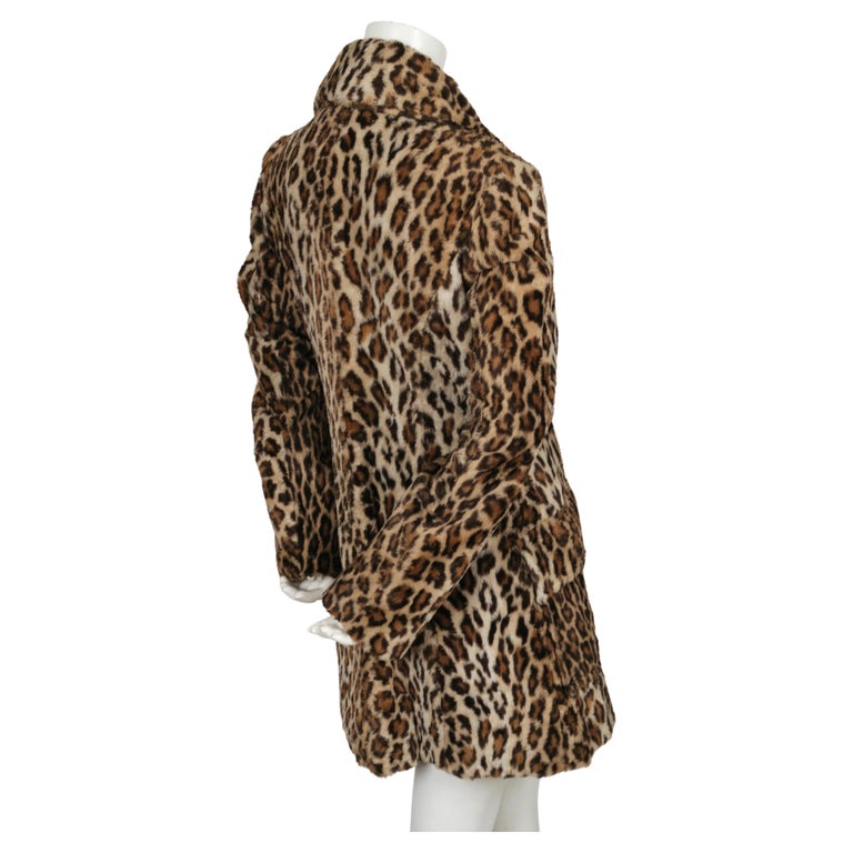 1994 DOLCE and GABBANA faux leopard fur RUNWAY coat For Sale at 1stDibs