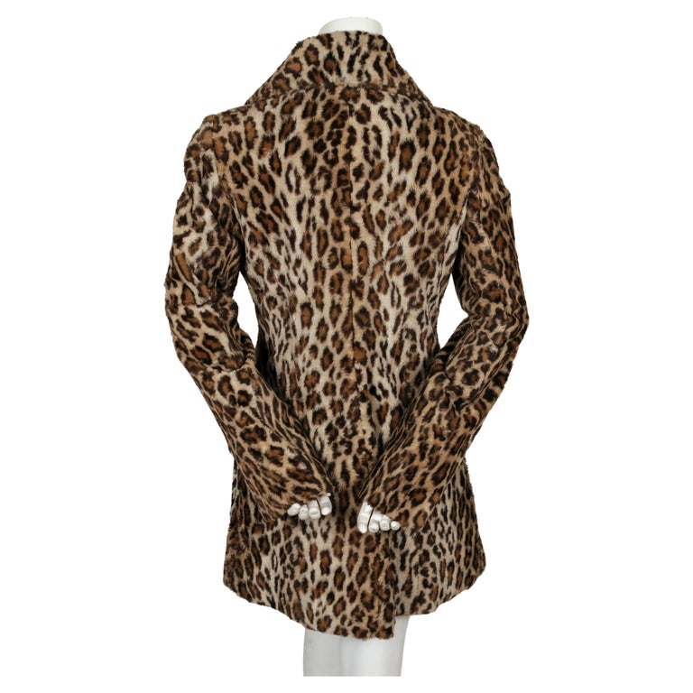 1994 DOLCE and GABBANA faux leopard fur RUNWAY coat For Sale at 1stDibs