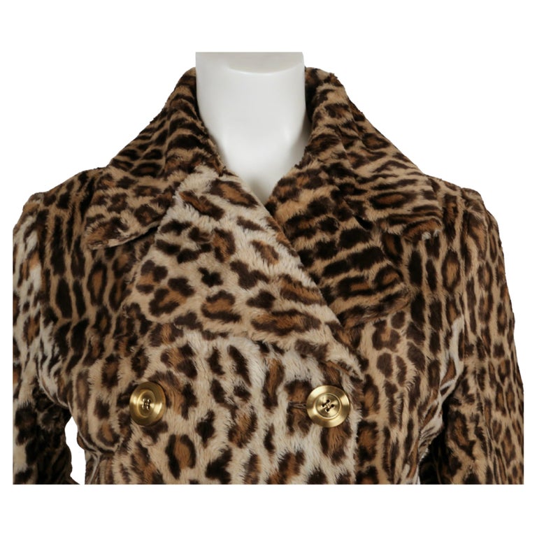 1994 DOLCE and GABBANA faux leopard fur RUNWAY coat For Sale at 1stDibs