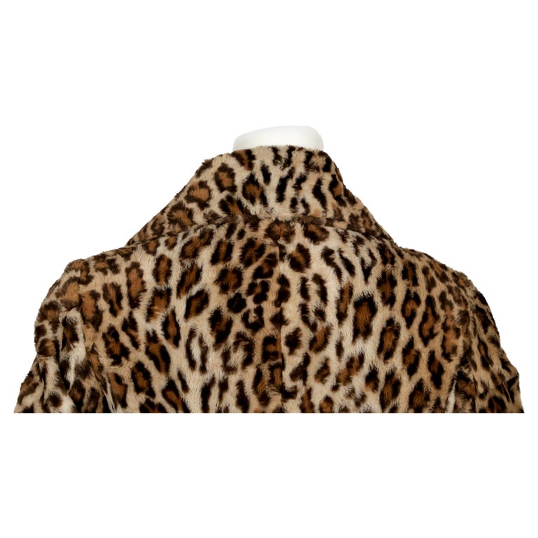 1994 DOLCE and GABBANA faux leopard fur RUNWAY coat For Sale at 1stDibs