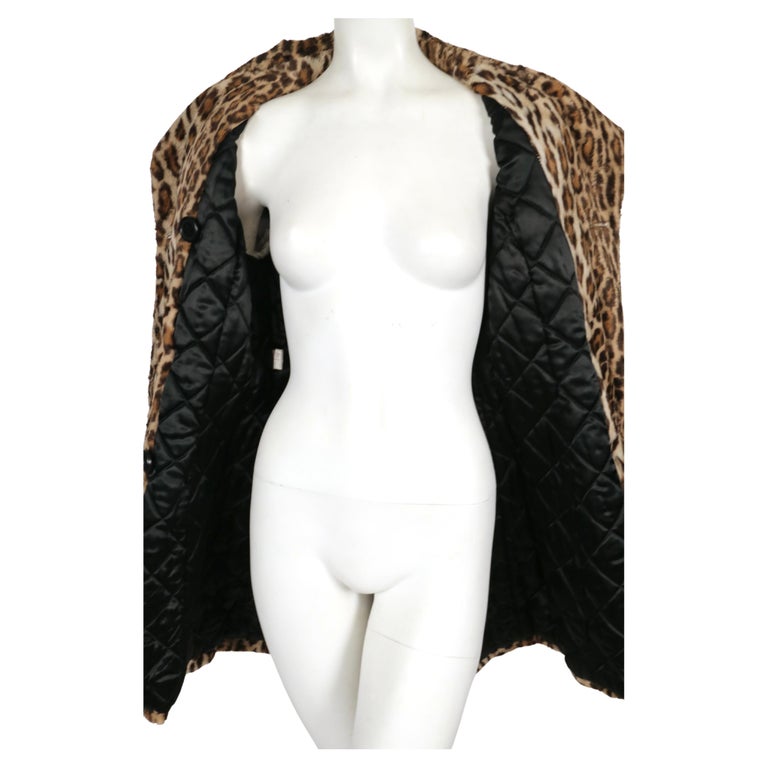 1994 DOLCE and GABBANA faux leopard fur RUNWAY coat For Sale at 1stDibs
