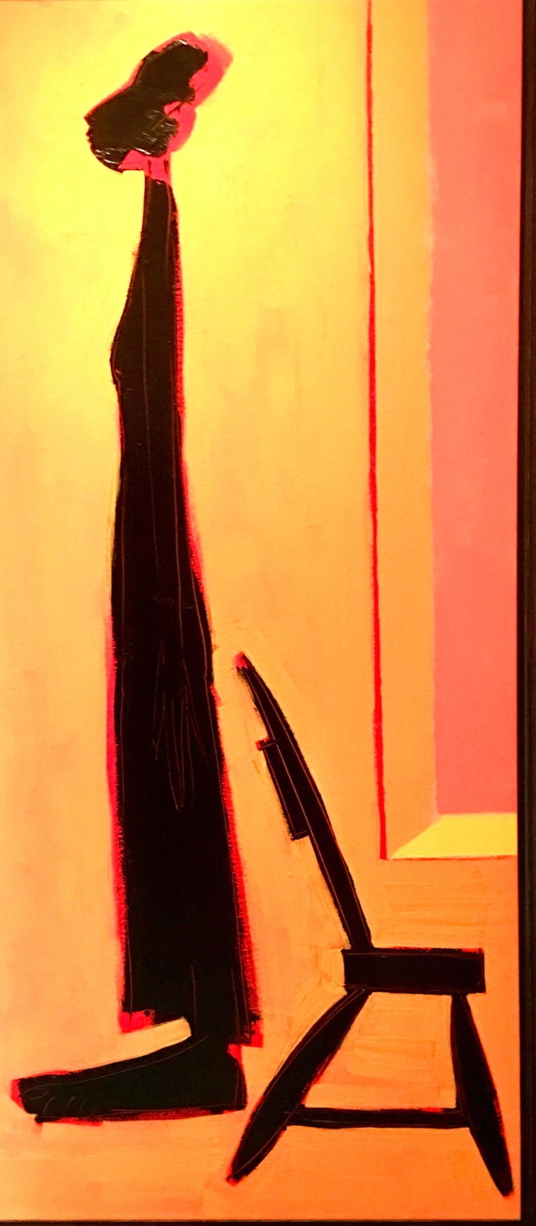 1994 Original Oil on Canvas Life Size Painting "Lady and Chair" by ...