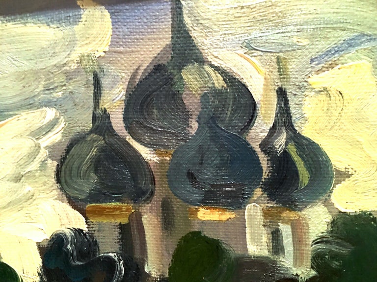 1995 Original Oil on Burlap Abstract Landscape Painting by D.H For Sale ...