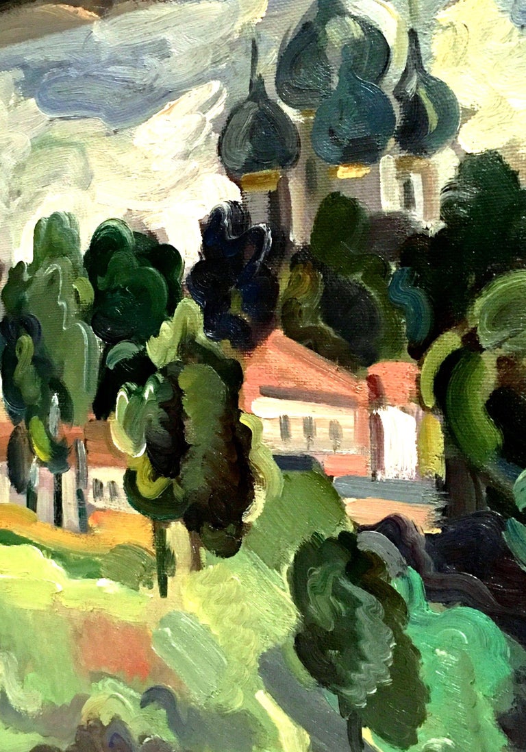 1995 Original Oil on Burlap Abstract Landscape Painting by D.H For Sale ...