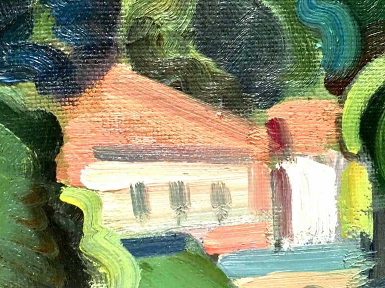 1995 Original Oil on Burlap Abstract Landscape Painting by D.H For Sale ...