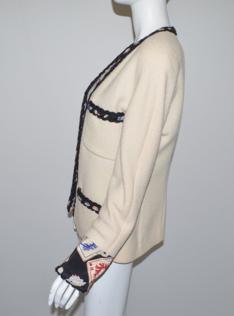 1995 Vintage Chanel Tweed Jacket with Playing Cards Motif at 1stDibs ...