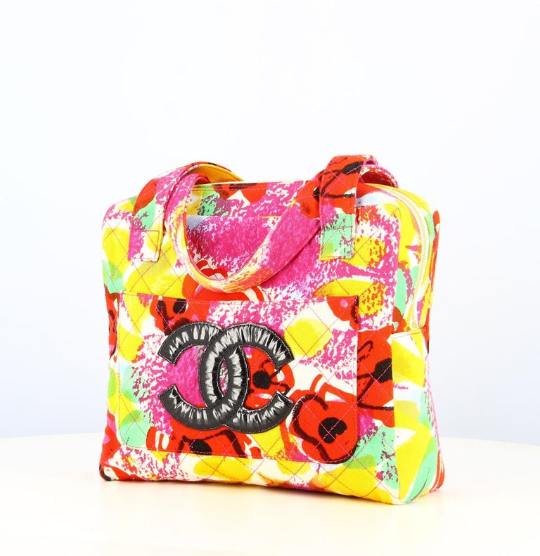 1996-1997 Chanel Multicolor Handbag For Sale at 1stDibs