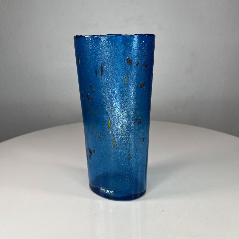 1996 Art Glass Blue Kosta Boda Vase by Bertil Vallien Sweden For Sale ...