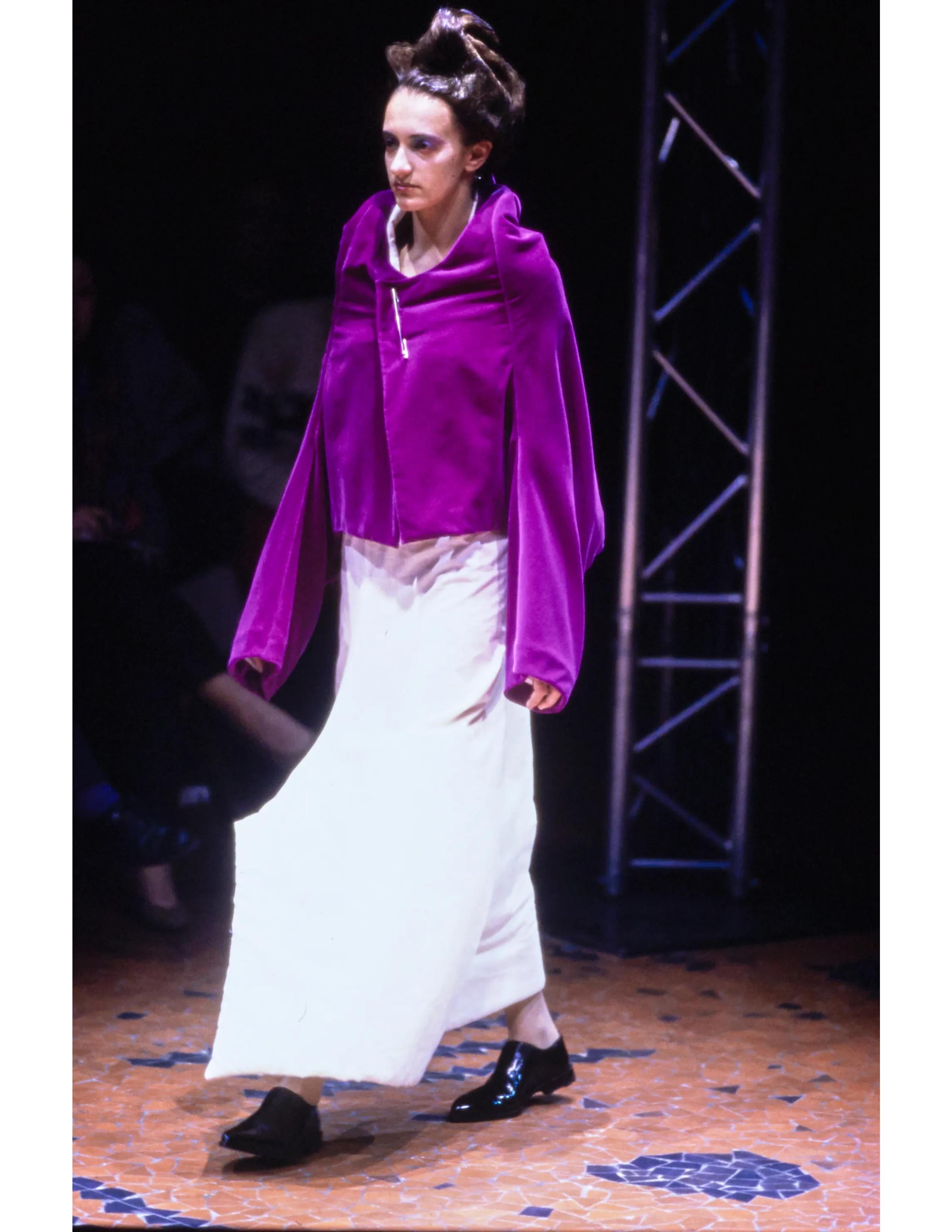 1996 COMME DES GARCONS flocked velvet wrap RUNWAY jacket with padding ...
