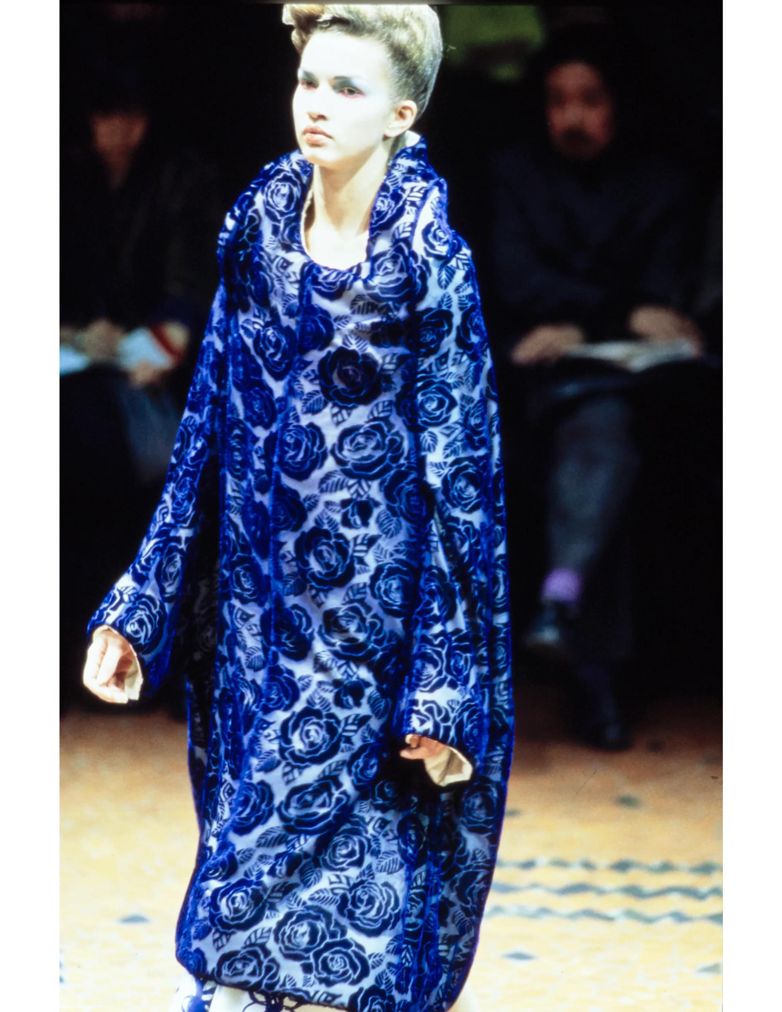 1996 COMME DES GARCONS flocked velvet wrap RUNWAY jacket with padding ...