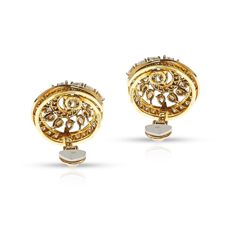 1996 Garrard Diamond Brooch and Earrings Set, Original Box, 18k For ...