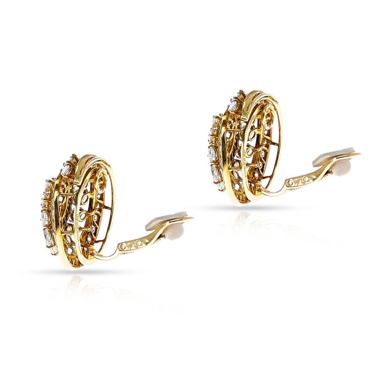1996 Garrard Diamond Brooch and Earrings Set, Original Box, 18k For ...