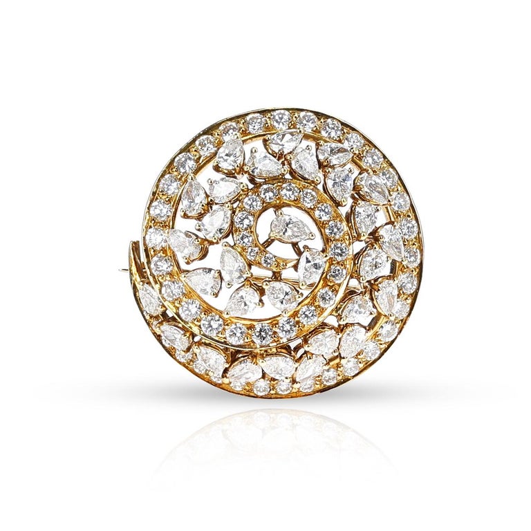 1996 Garrard Diamond Brooch and Earrings Set, Original Box, 18k For ...