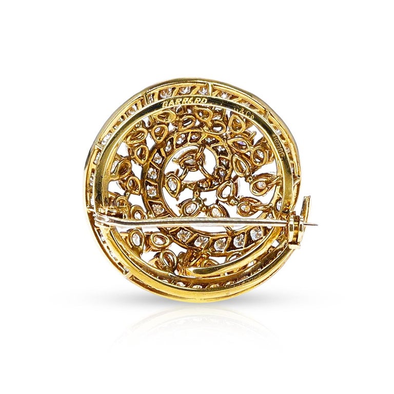 1996 Garrard Diamond Brooch and Earrings Set, Original Box, 18k For ...