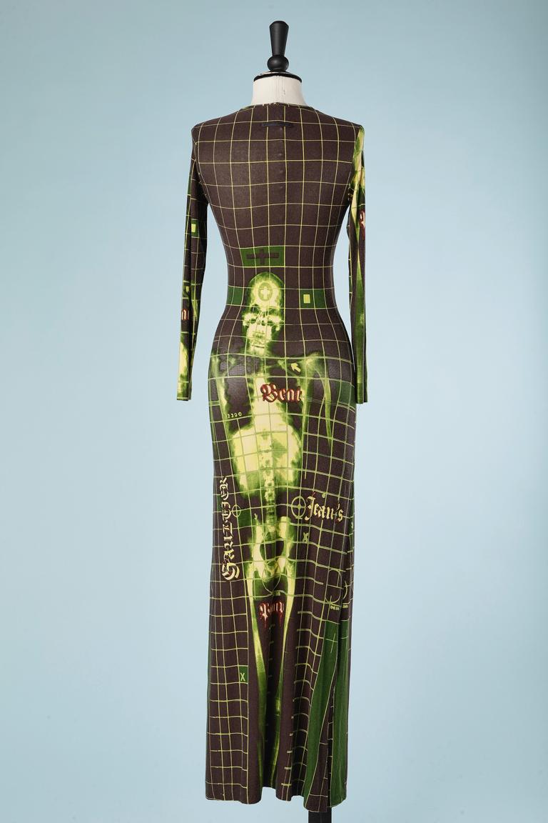 1996 Iconic X-Ray skeleton long jersey dress Gaultier Jean's For Sale ...