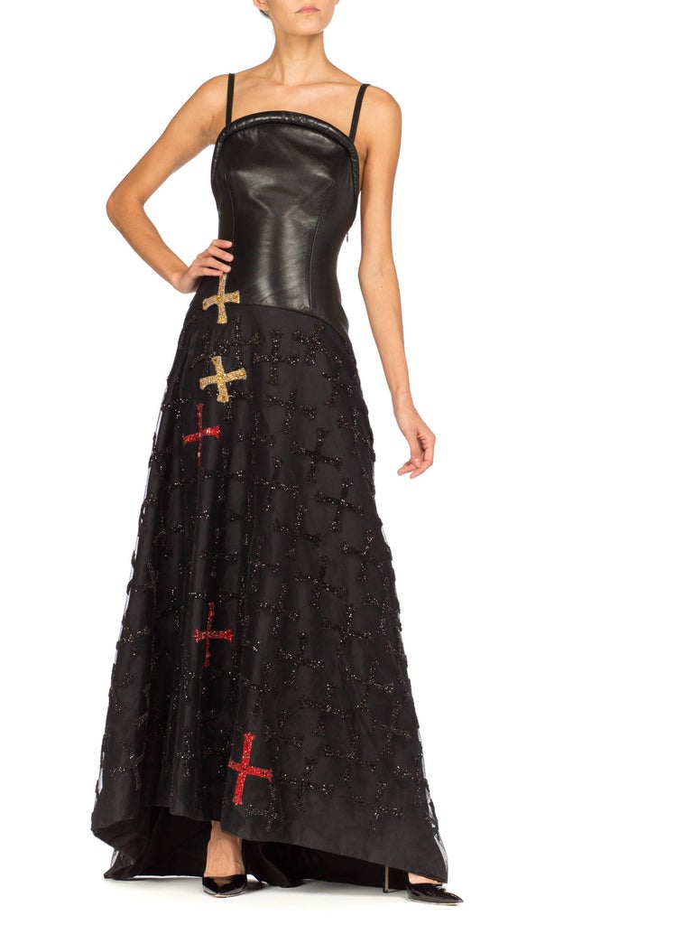 Atelier Versace Leather, Net and Crystal Gown, 1997 at 1stDibs